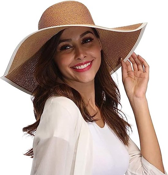 Zonnehoed Dames - Zomerhoed - Strohoed UV - Strandhoed - Hoed voor ...