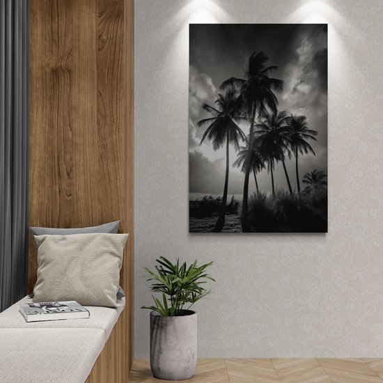 Poster Palmbomen - Palmboom - Zwart wit - Woondecoratie - Tropische ...