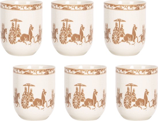 HAES DECO - Mokken set van 6 - formaat Ø 6x8 cm / 100 ml - kleuren ...