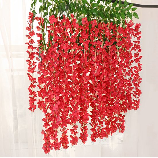 Nepbloemen boeket、Wisteria Fake Flowers、Party Decor (24pcs, Strand ...