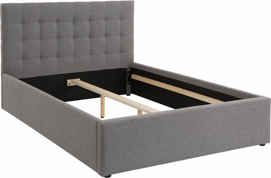 Hamar|Bed 140x200 cm in Grey Fabric | bol