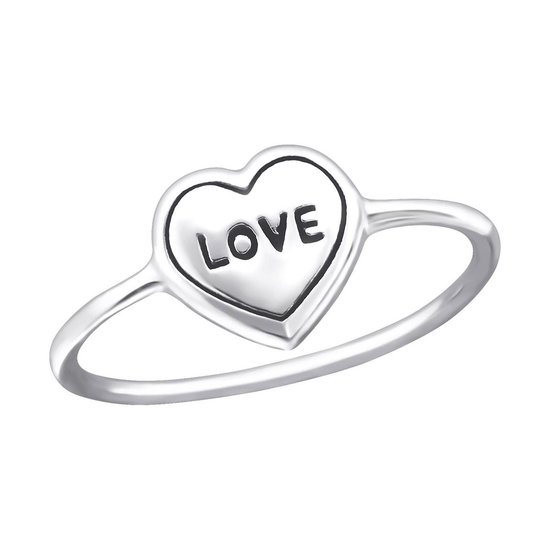 Silver Love Heart Ring | 925 Sterling Silver | bol.com