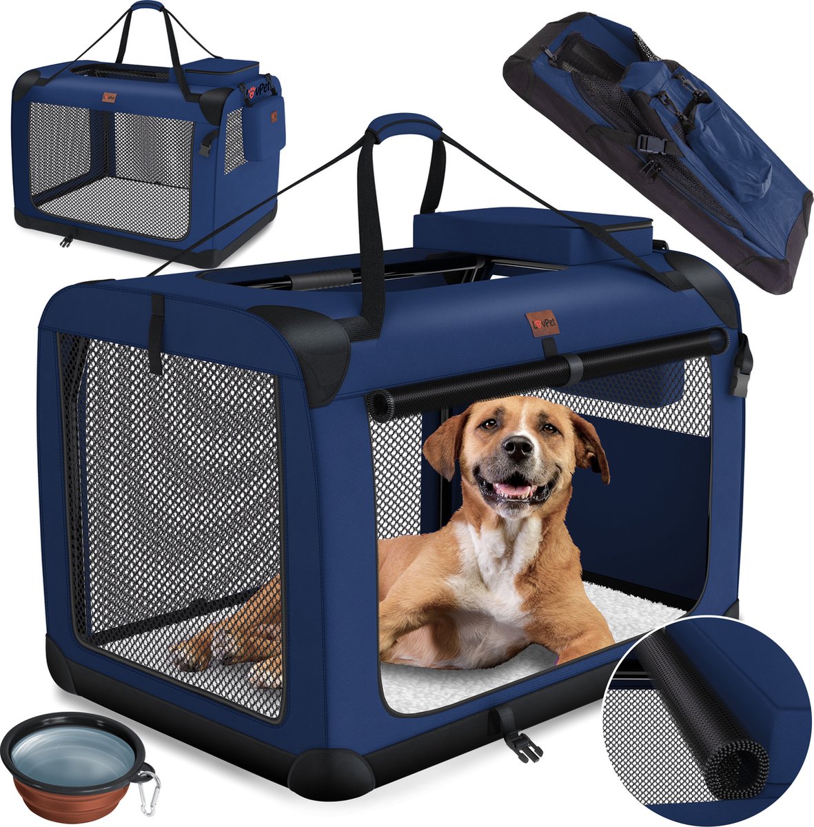 LOVPET® reisBench Hondenbench hondenbox honden transportbox opvouwbaar ...