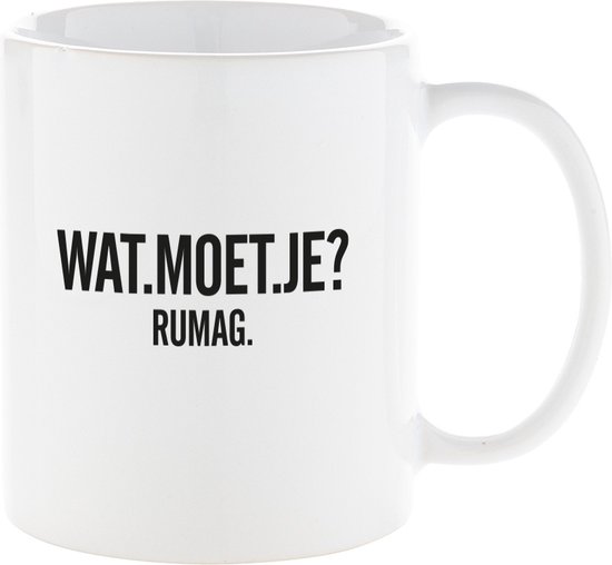 RUMAG Mok - Wat moet je? - Mok met grappige leuke tekst | bol