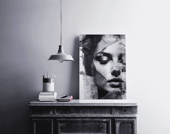 Zwart Wit Poster - Vrouw abstract - Moderne kunst - posters - formaat 60x90cm - 409 | bol