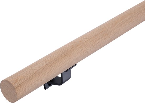 Trapleuning rond Ø 38mm - Eiken - Rechte uiteinden - 270 cm | bol.com