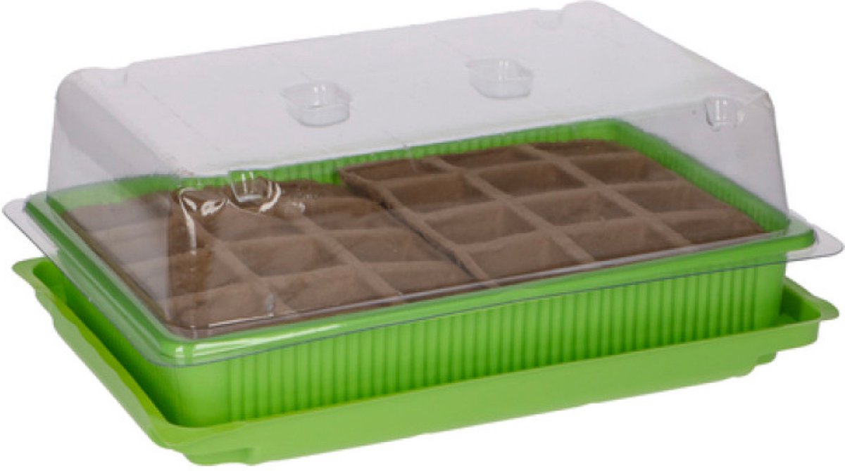 Moestuin - Zaaibak - Vensterbank Kweekkas - inclusief 24 turf potjes ...