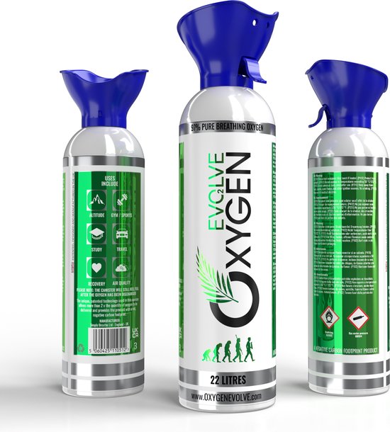 Evolve Oxygen 3x 22L - Pure Zuurstof (97%) - Zuurstoffles - 66L Totaal ...