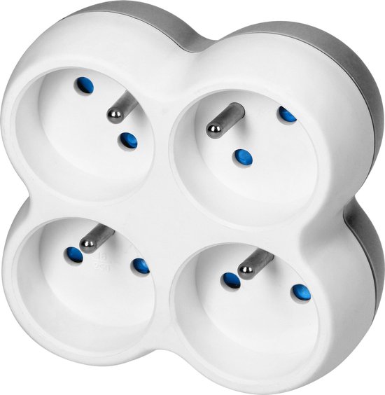 Stopcontact splitter - Verdeelstekker horizontaal - Verloopstekker 4x ...