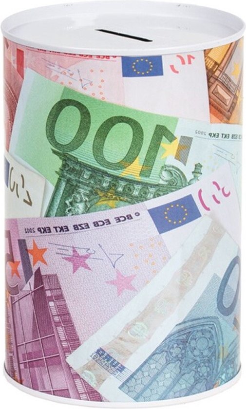 Concorde Spaarpot blik - biljetten - metaal - D13 x H16 cm | bol