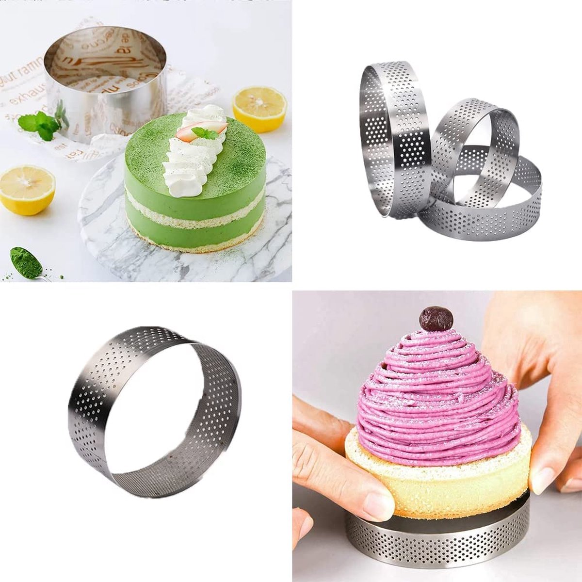 Bakringen 8 cm, 5 stuks dessertring taartring bakringen taartring ...