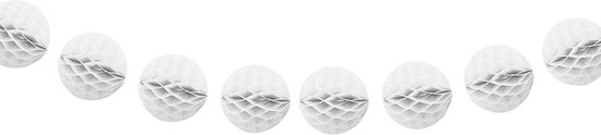 Slinger wit bruiloft 5 meter - Pompom slinger wit - 8 stuks - bruiloft ...