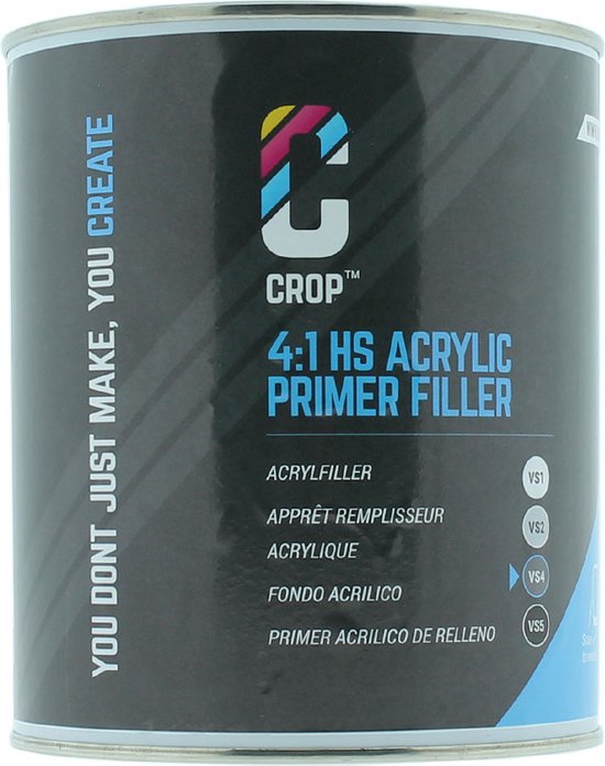 CROP 2K HS Acryl Primer Filler DONKER GRIJS VS4 - Blik 1 liter | bol.com