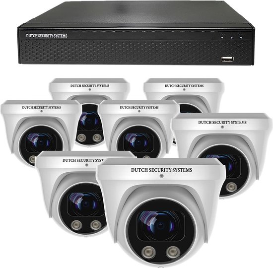 Beveiligingscamera Set - 7x PRO Dome Camera - UltraHD 4K - Sony 8MP ...