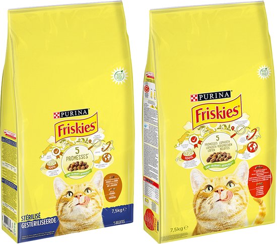 Friskies katten droogvoer mix - rund, kip, kalkoen en groenten - 15kg | bol