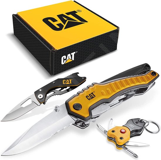 CAT Geschenkset multi-tool, mes en sleutelhanger. | bol