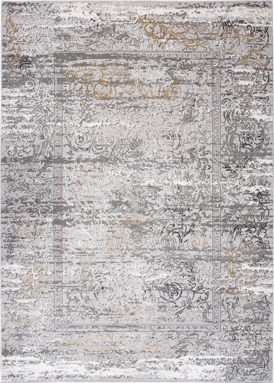 Tapiso Hera Vloerkleed Grijs Woonkamer Bloemen Modern Tapijt Maat ...