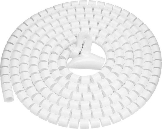 15mm x 5m Witte Kabelslang - Spiraal Kabel Organizer - Spiraalslang Om ...