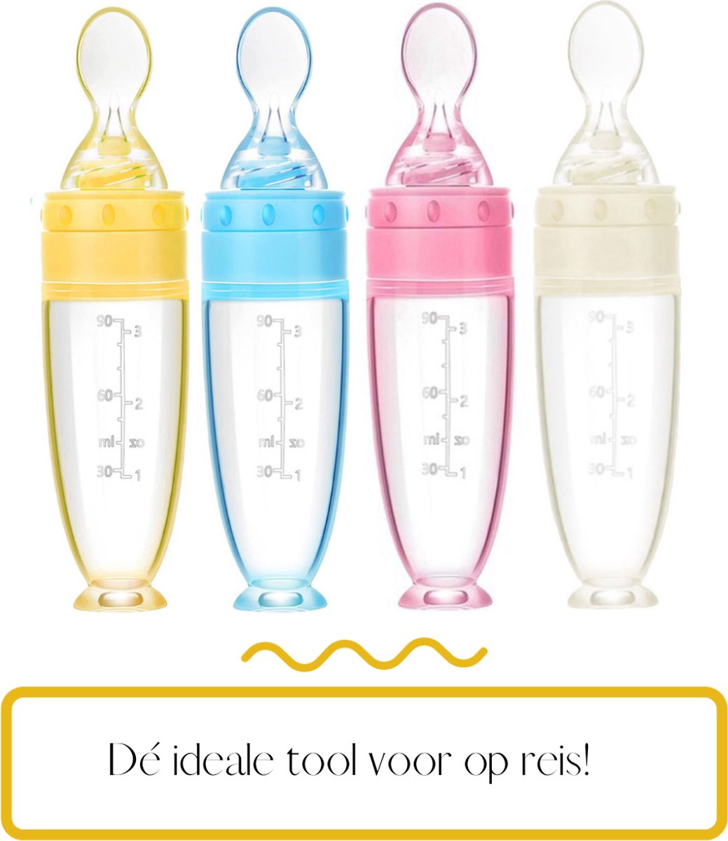 Biberoia® 2x Knijpfles met lepel – Drinkfles - Baby / Kinderbestek ...