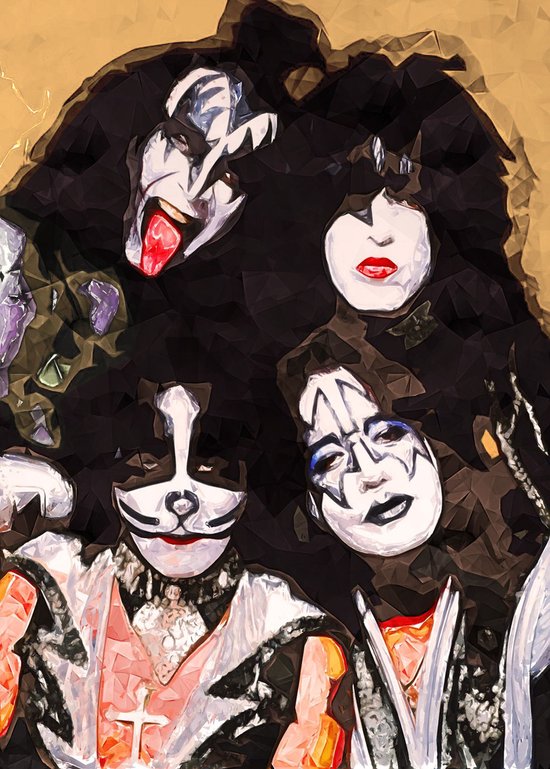 Kiss Poster | Band poster | Rock Poster | Gene simmons Poster | Group ...