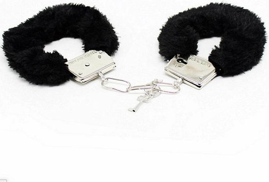 Pluche handboeien - zwart - incl 2x sleutels - feestartikelen | bol.com