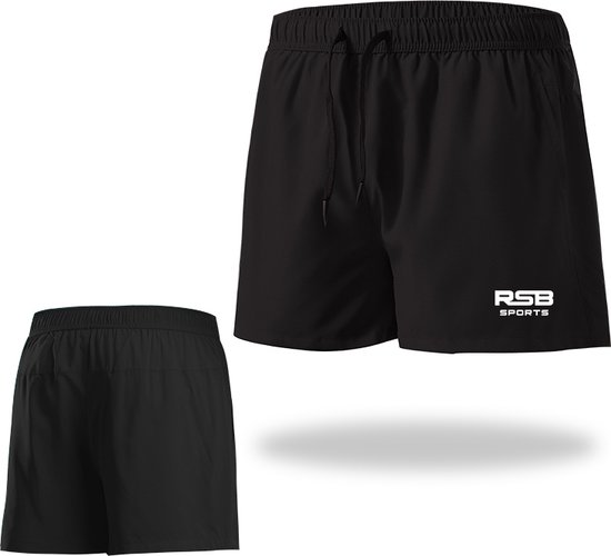 RSB Sports - Short Sportbroek Heren - Korte broek - Maat L - Zwart | bol