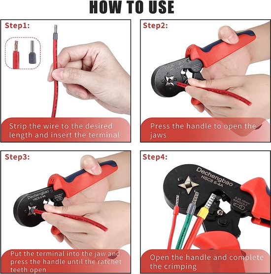 Krimptang Set van 1200 stuks Adereindhulzen Geïsoleerde Terminals ...