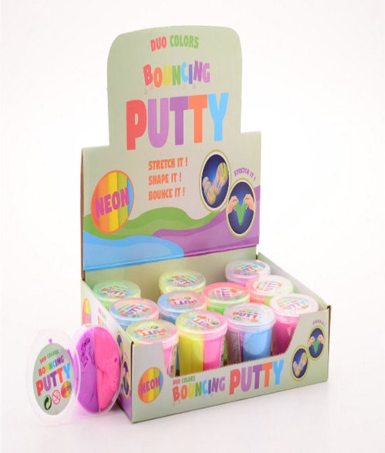 12 Bouncing Duo Putty Neon Kleuren | bol.com