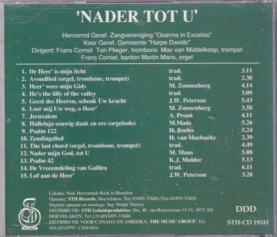 Nader tot U - Hervormd Geref. Zangvereniging Osanna in Excelsis en Geref. Gemeentekoor... | bol.com