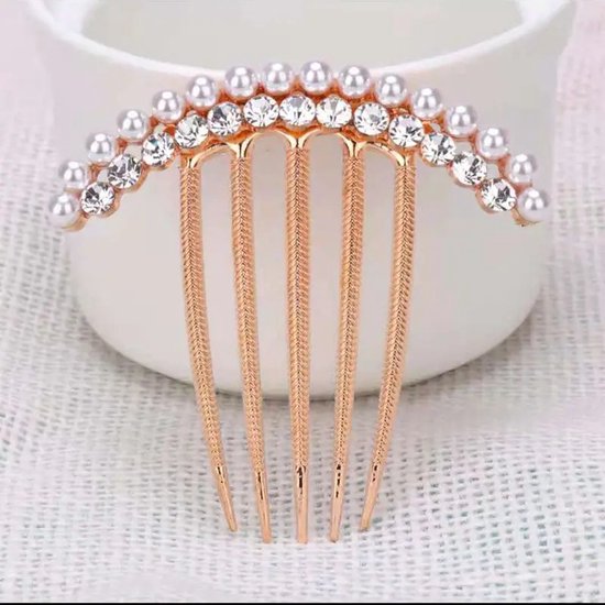 Gouden Haarkam Diamonds & Pearls | bol