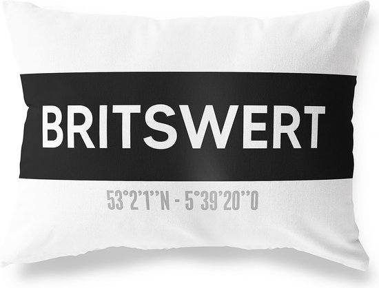Tuinkussen BRITSWERT - FRIESLAND met coördinaten - Buitenkussen ...