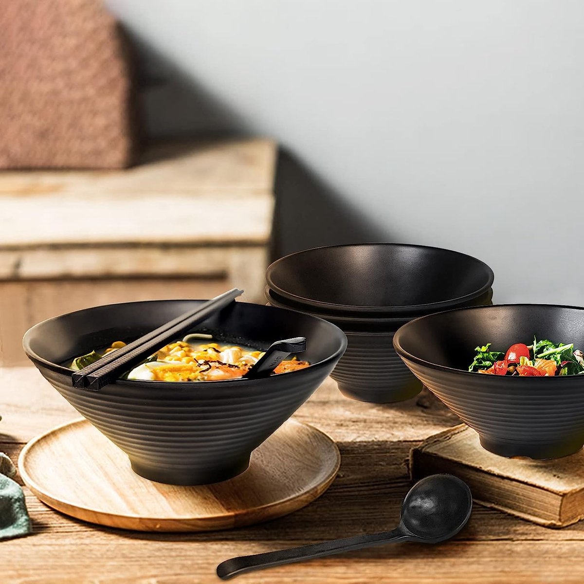 Ramenkom, 4-delig Japans servies, 44 oz (1287 ml) soepkommen, noedelkom ...