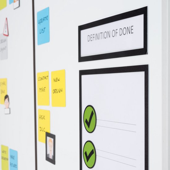 2DOBOARD Magnetische insteekhoezen A4 - Zwart - Set van 5 ...