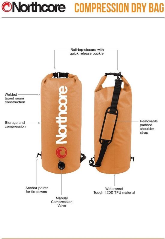 Northcore 20l Compressiezak 341454 - Oranje | bol