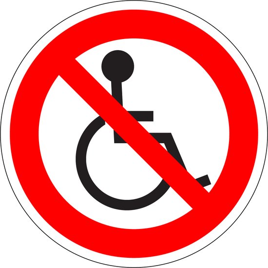 Geen rolstoelen bord - kunststof 400 mm | bol