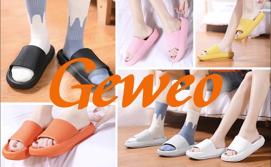 Geweo Badslippers Dame/Heren - Slippers - Waterdicht - Zwembad - Oranje ...