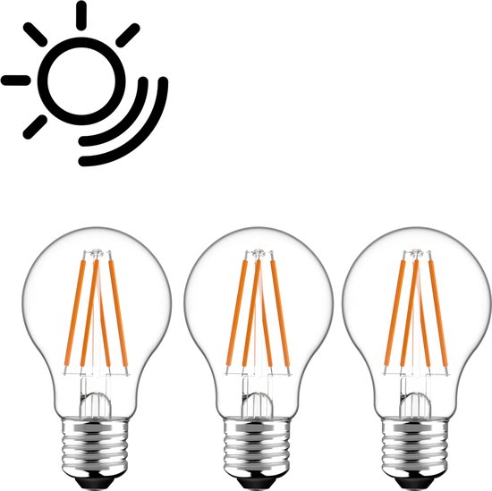 Sensor LED Lampen E27 met nachtschakeling - Automatisch aan- en uitschakeling - 3 stuks | bol