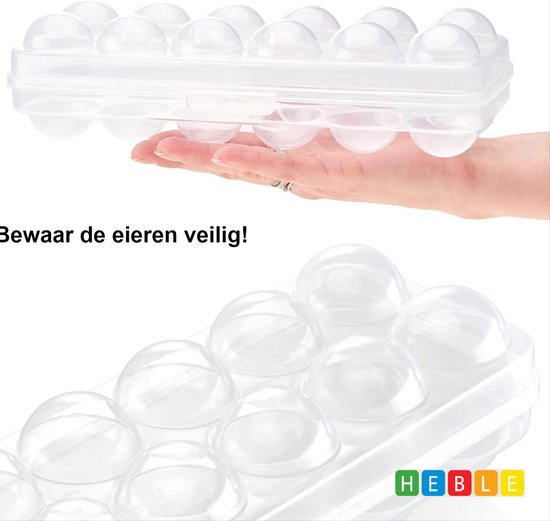Eierdoos Transparant - Kunststof - 12eieren - Koelkast - 27x9cm ...
