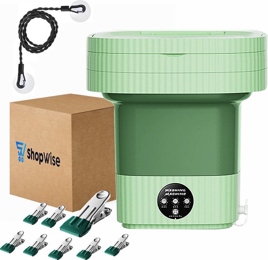 ShopWise Mini Wasmachine - Opvouwbaar - Energiezuinig - Incl. 8 ...