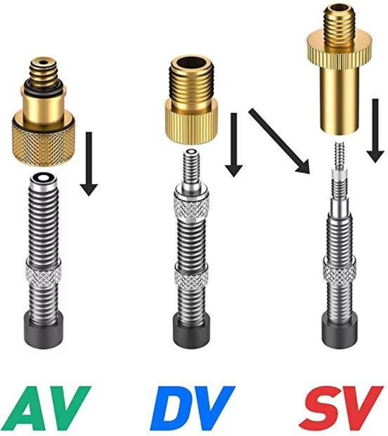 Dazaro Ventiel adapter set 14 stuks - Verloopnippels fietsventiel | bol