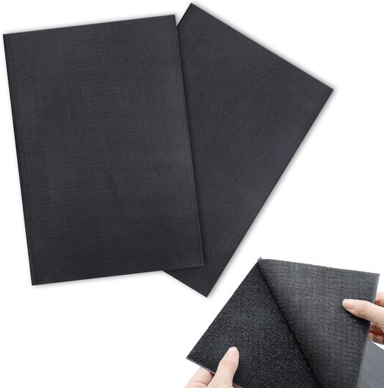 20 x 30 cm Velcro for sewing - Black Nylon Fabric Attachment - Non ...