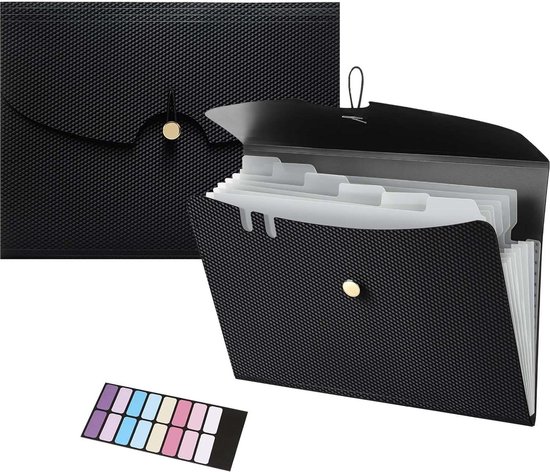 Waaiermap A4 draagbare documentenmap met 7 vakken - Groot mappen ...