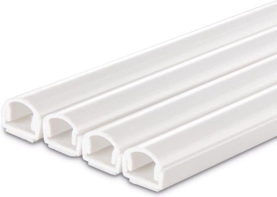 Zelfklevende kabelgoot - wit - halfronde PVC kabelafdekking - 4 ...