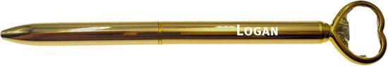 Pen Met Gravering - Hartje - Met Naam - Logan - Goud | bol
