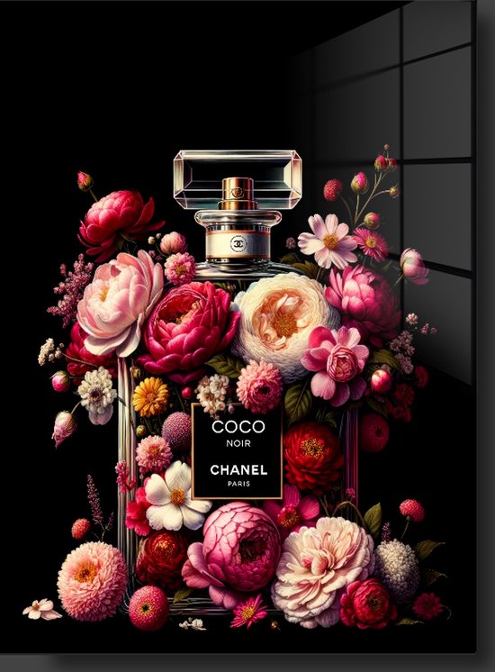 Coco chanel Flower schilderij op plexiglas 80x60cm | bol