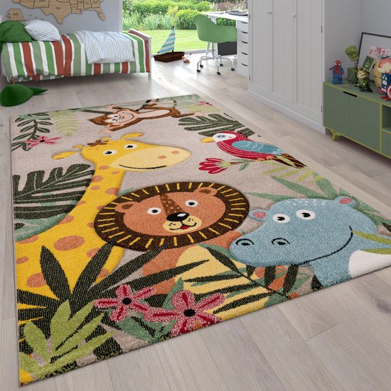 Paco Home Kinderkamer kindertapijt voor jongens met dieren en jungle ...