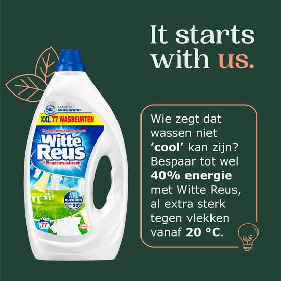 Witte Reus 3+1 Power Caps - Wascapsules - 45 Wasbeurten | bol