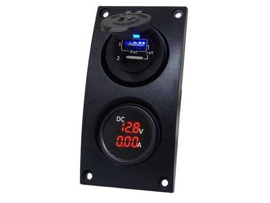 dubbel USB & Volt/ampere meter | bol