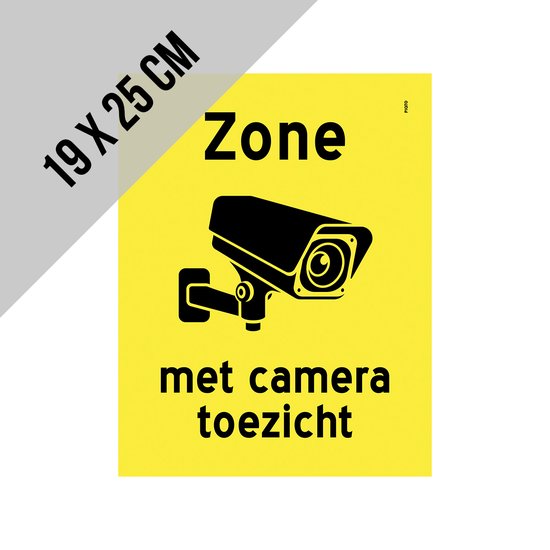 Pictogram/ bord | "Zone met cameratoezicht" | 19 x 25 cm | Kunststof ...