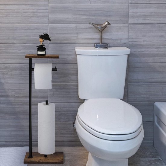Toilethouder Vrijstaand Met Opslagplank Geen Boren Rol Papier Stand ...